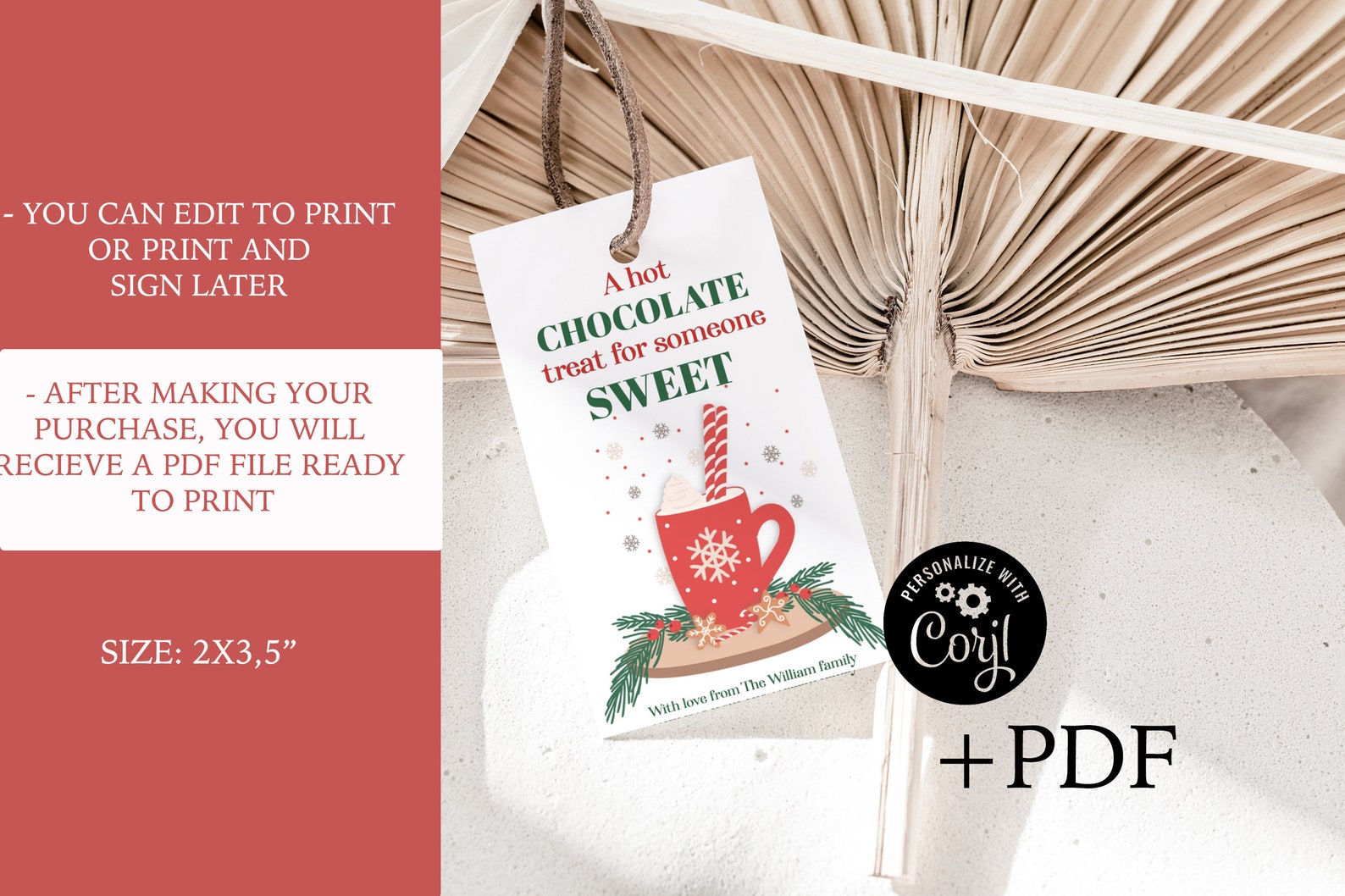 Holiday Hot Cocoa Gift Tags Printable, a Hot Chocolate Treat for ...