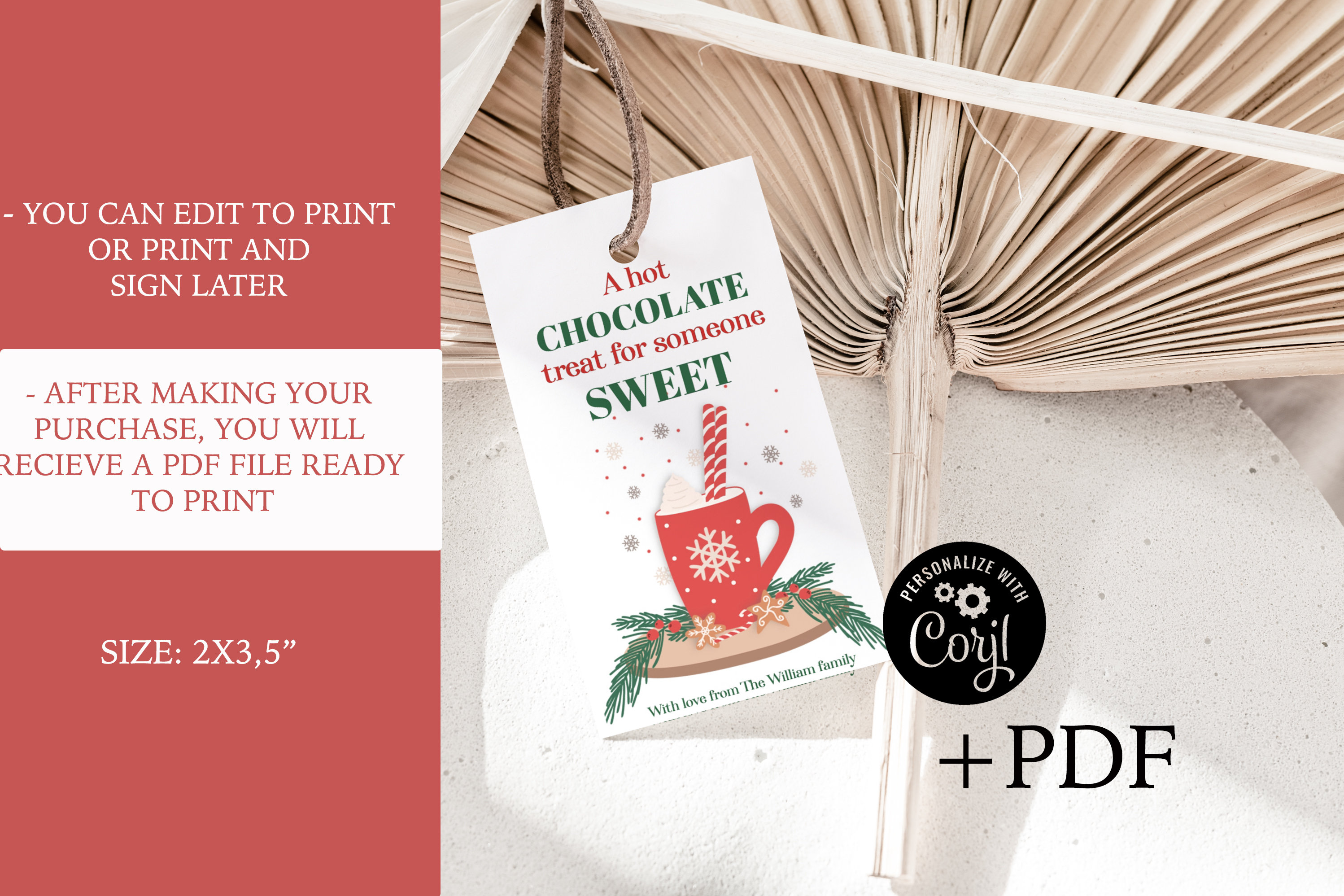 Holiday Hot Cocoa Gift Tags Printable, a Hot Chocolate Treat for ...