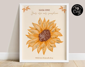 INSTANT DOWNLOAD Editable Sunflower Petals Sign in Poster, Sunflower ...