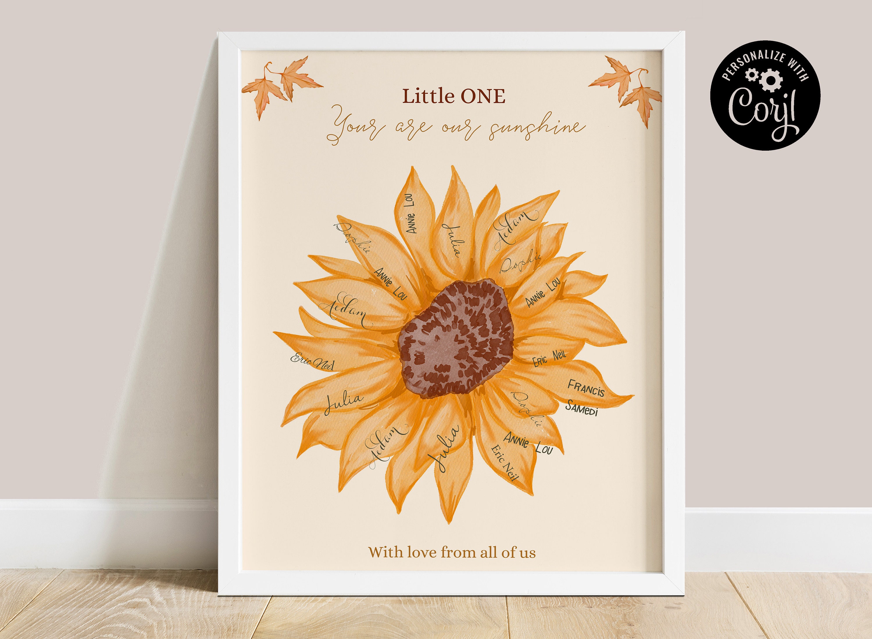 Sunflower Signature Guestbook Template, Printable Sunflower Baby Shower ...