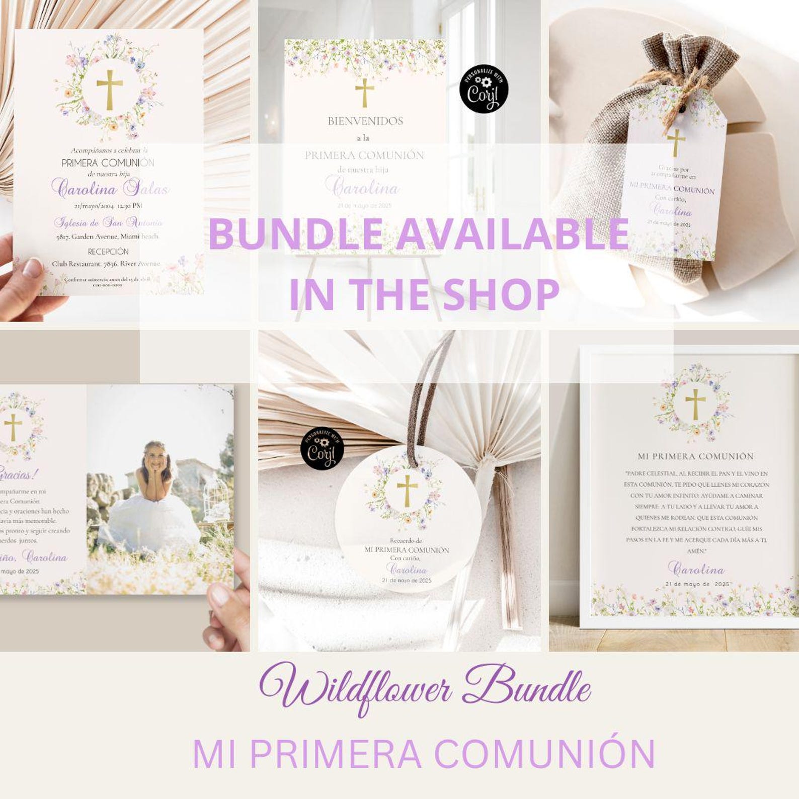 First Communion Spanish Thank You Tags, Recuerdo Mi Primera Comunión ...