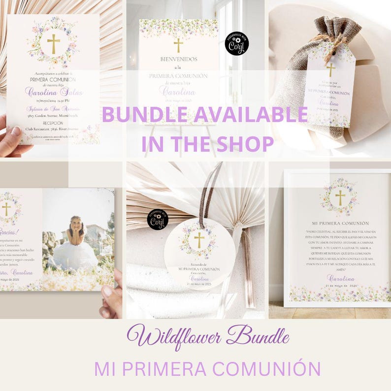 First Communion Spanish Thank You Tags, Recuerdo Mi Primera Comunión ...