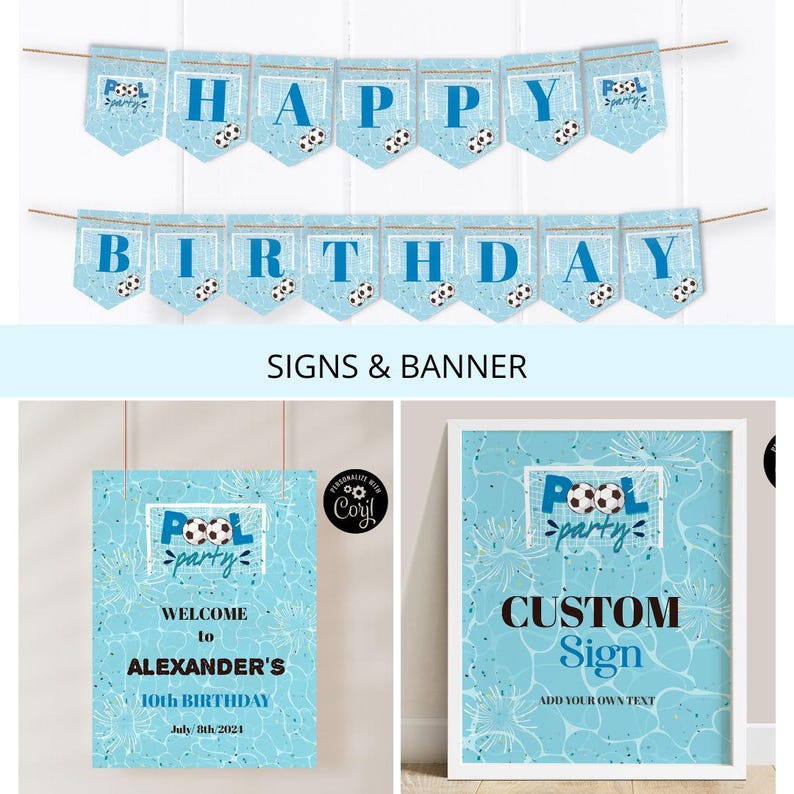 Editable Soccer Birthday Water Bottle Labels, Printable Summer Party ...