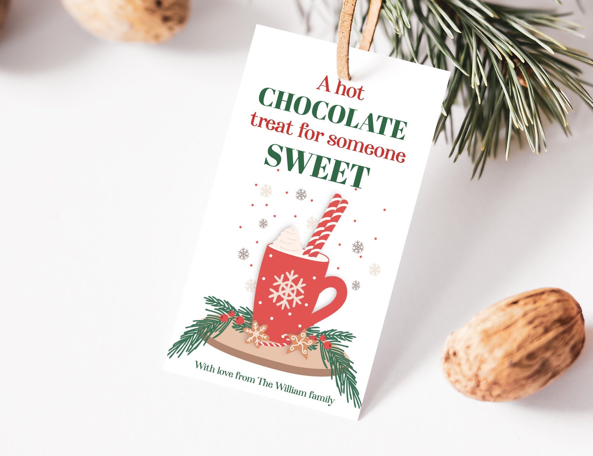Holiday Hot Cocoa Gift Tags Printable, a Hot Chocolate Treat for ...