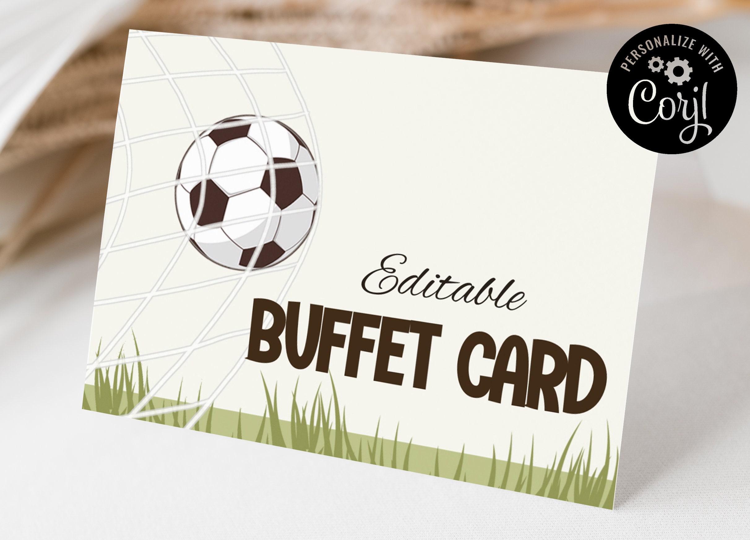 Soccer Party Food Labels Editable Template, Football Place Card ...
