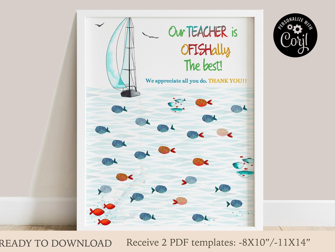 Teacher Appreciation Fingerprint Instant Download, Thank You Teacher ...