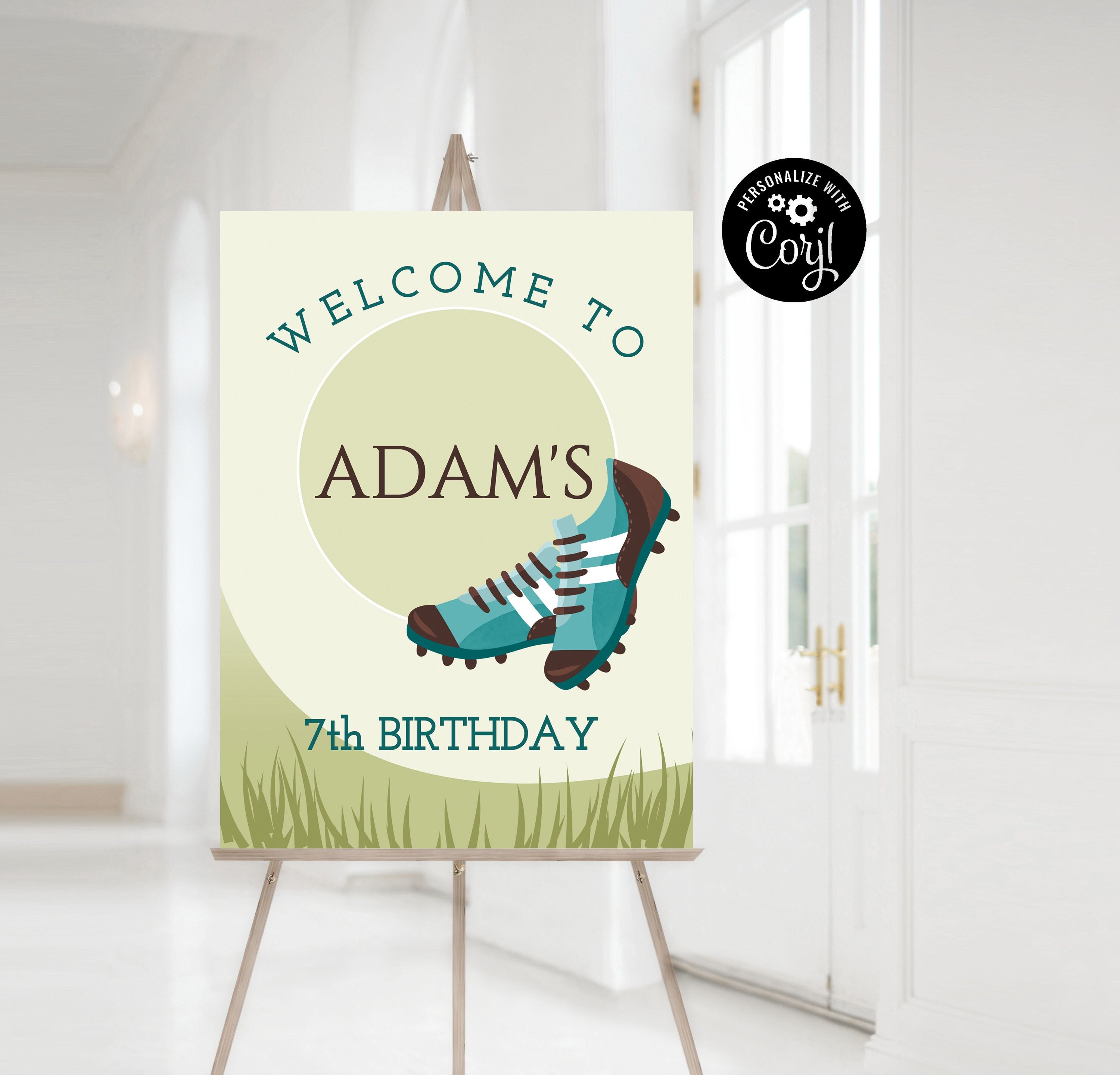 Soccer Birthday Welcome Sign Template, Soccer Kids Welcome Poster ...