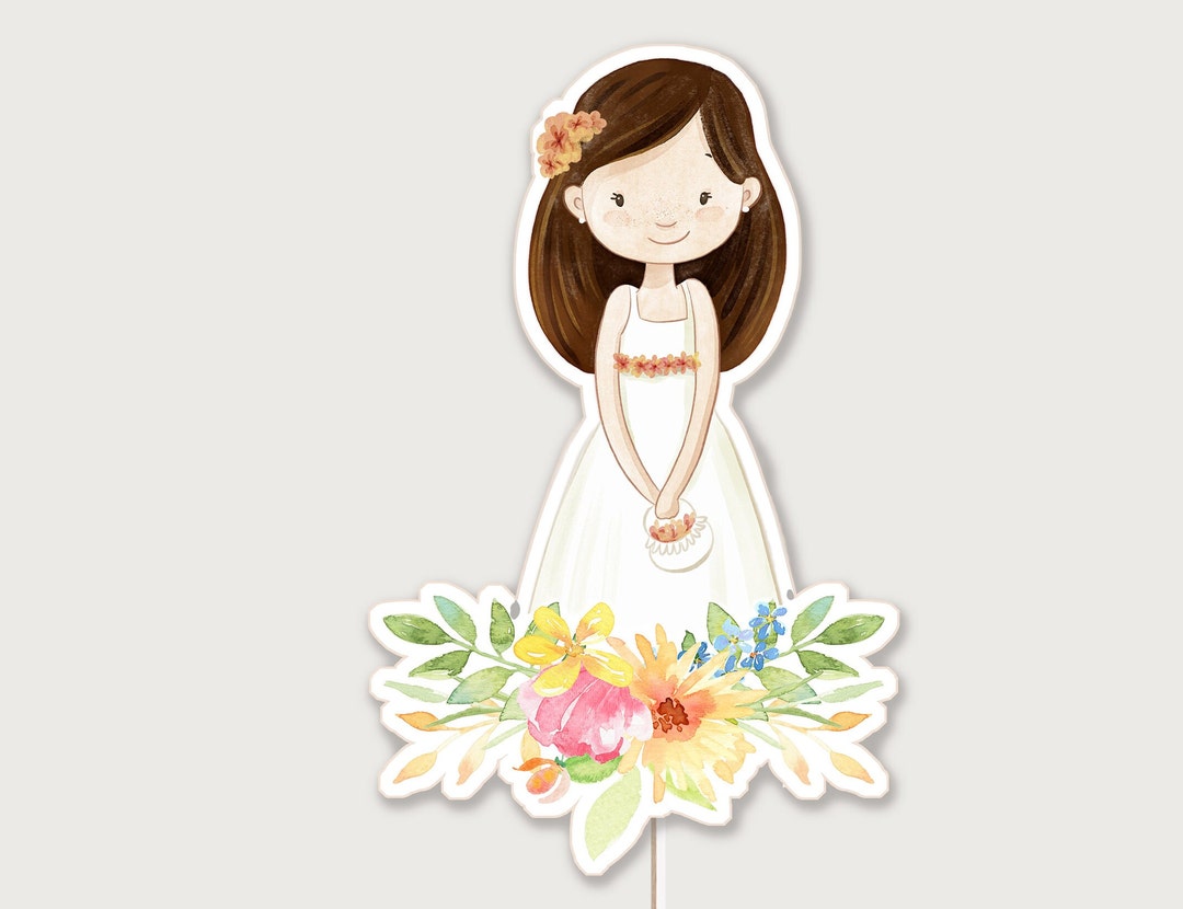 Printable First Holy Communion Centerpieces, Girl 1st Communion Cake ...