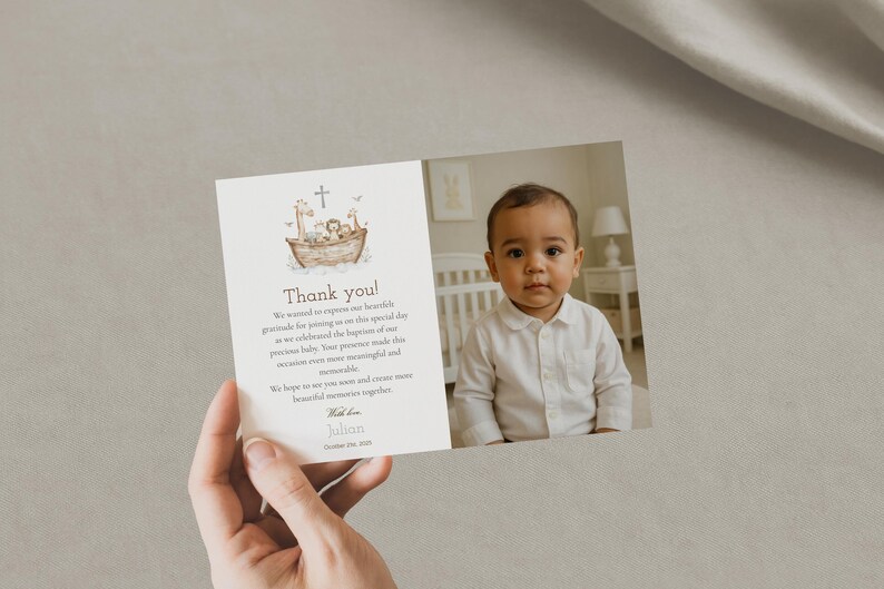 Noah’s Ark Baptism Mini Bundle: Editable Invitation & Decor Set NAB ...