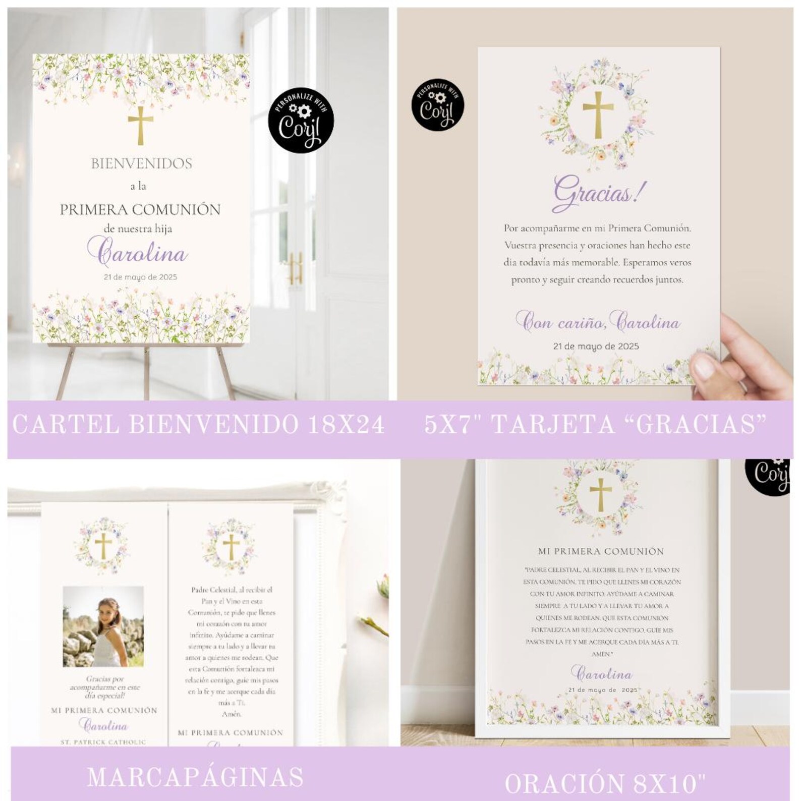 Spanish Holy Communion Invitation Template, Girl First Communion Evite ...