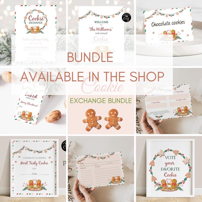 Christmas Cookie Exchange Welcome Sign: Holiday Party Decor (digital ...