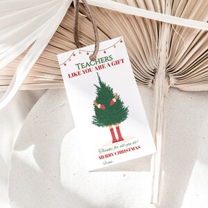 Printable Christmas Thank You Teacher Gift Tags, Holiday Teacher ...