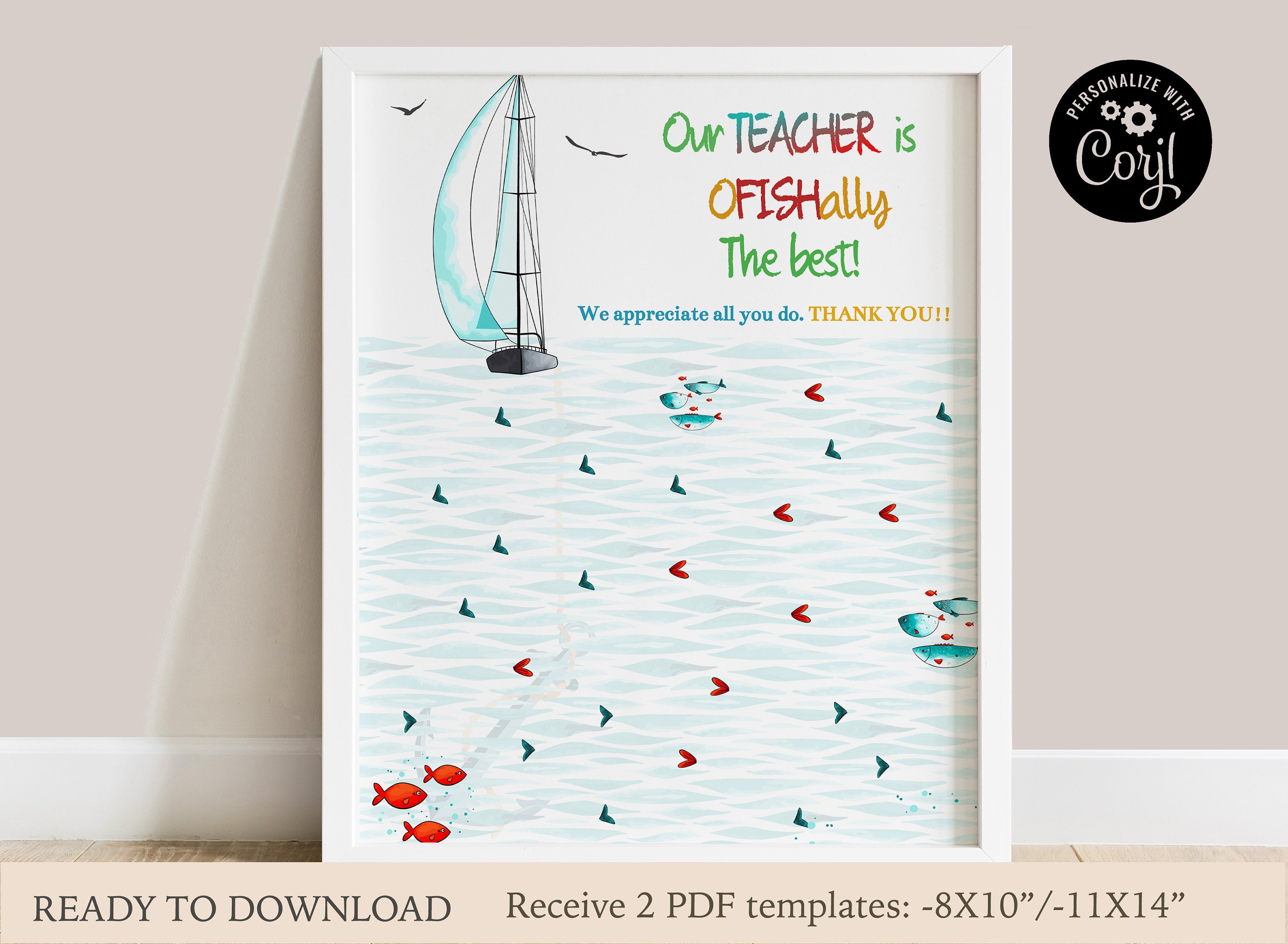 Teacher Appreciation Fingerprint Instant Download, Thank You Teacher ...