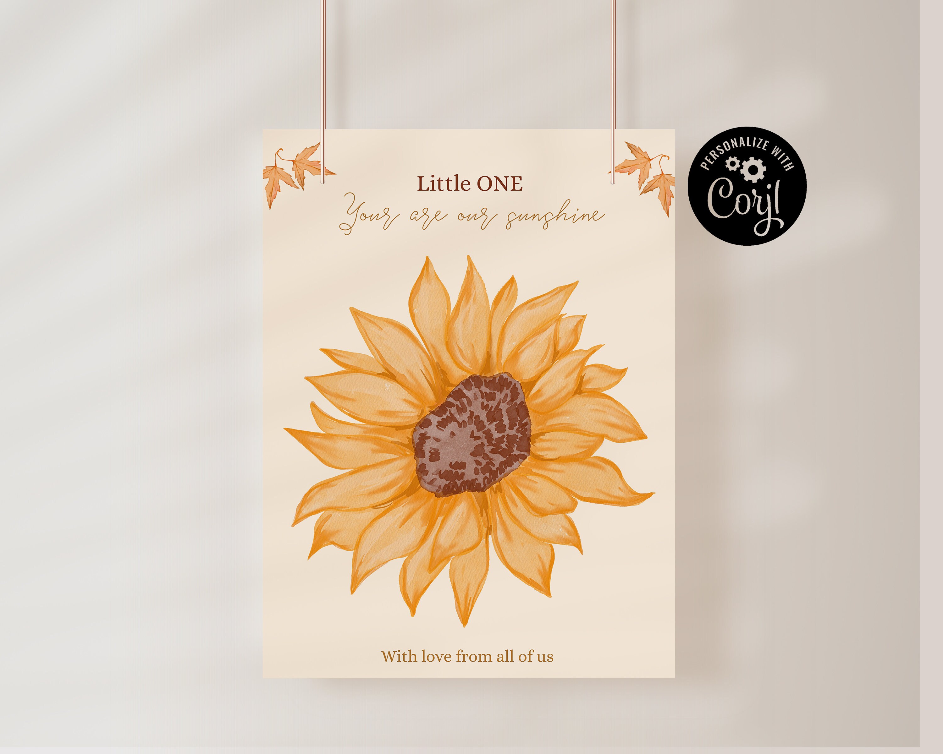 Sunflower Signature Guestbook Template, Printable Sunflower Baby Shower ...