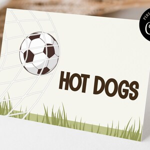 Soccer Party Food Labels Editable Template, Football Place Card ...