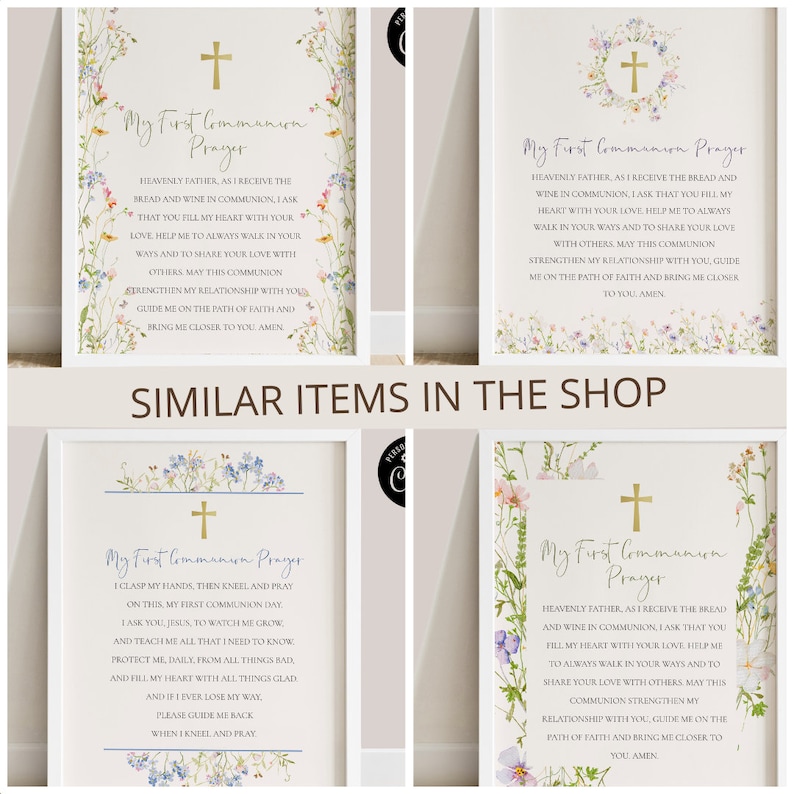 First Holy Communion Prayer Sign Template, Wildflower Communion Prayer ...