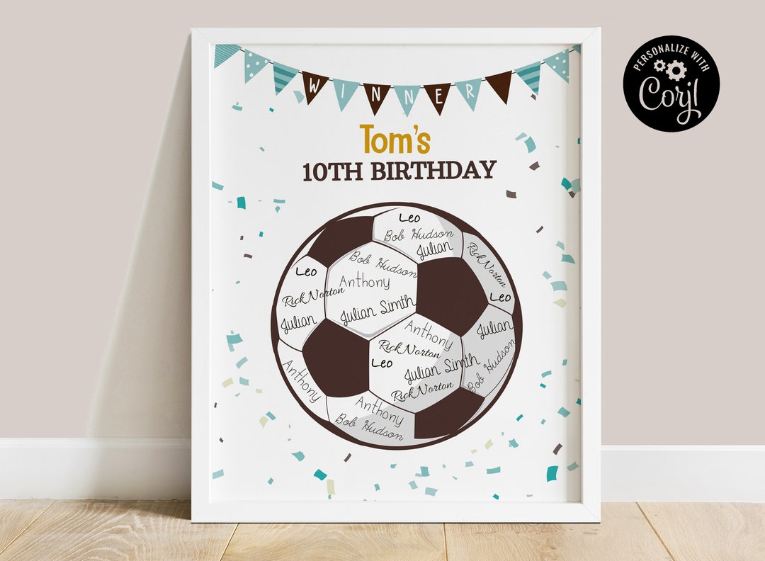 Soccer Ball Birthday Signature Guest Book, Soccer Party Alternative ...