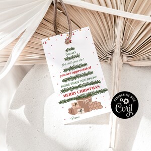 Teacher Christmas Gift Tags Printable, Editable Thank You Teacher Favor ...