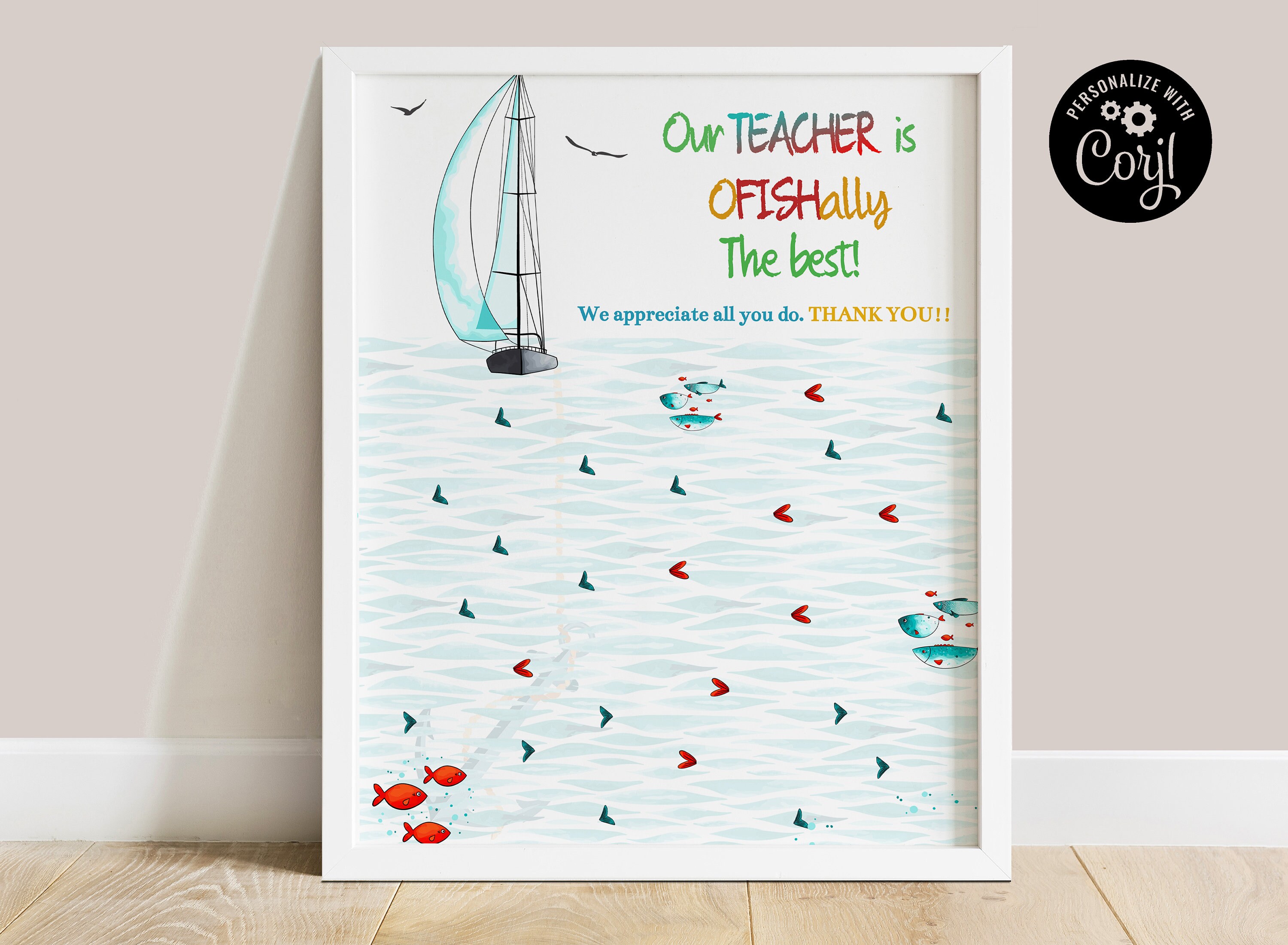 Teacher Appreciation Fingerprint Instant Download, Thank You Teacher ...