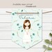 Editable First Communion Flag With Little Girl, Custom Pennant Girls ...