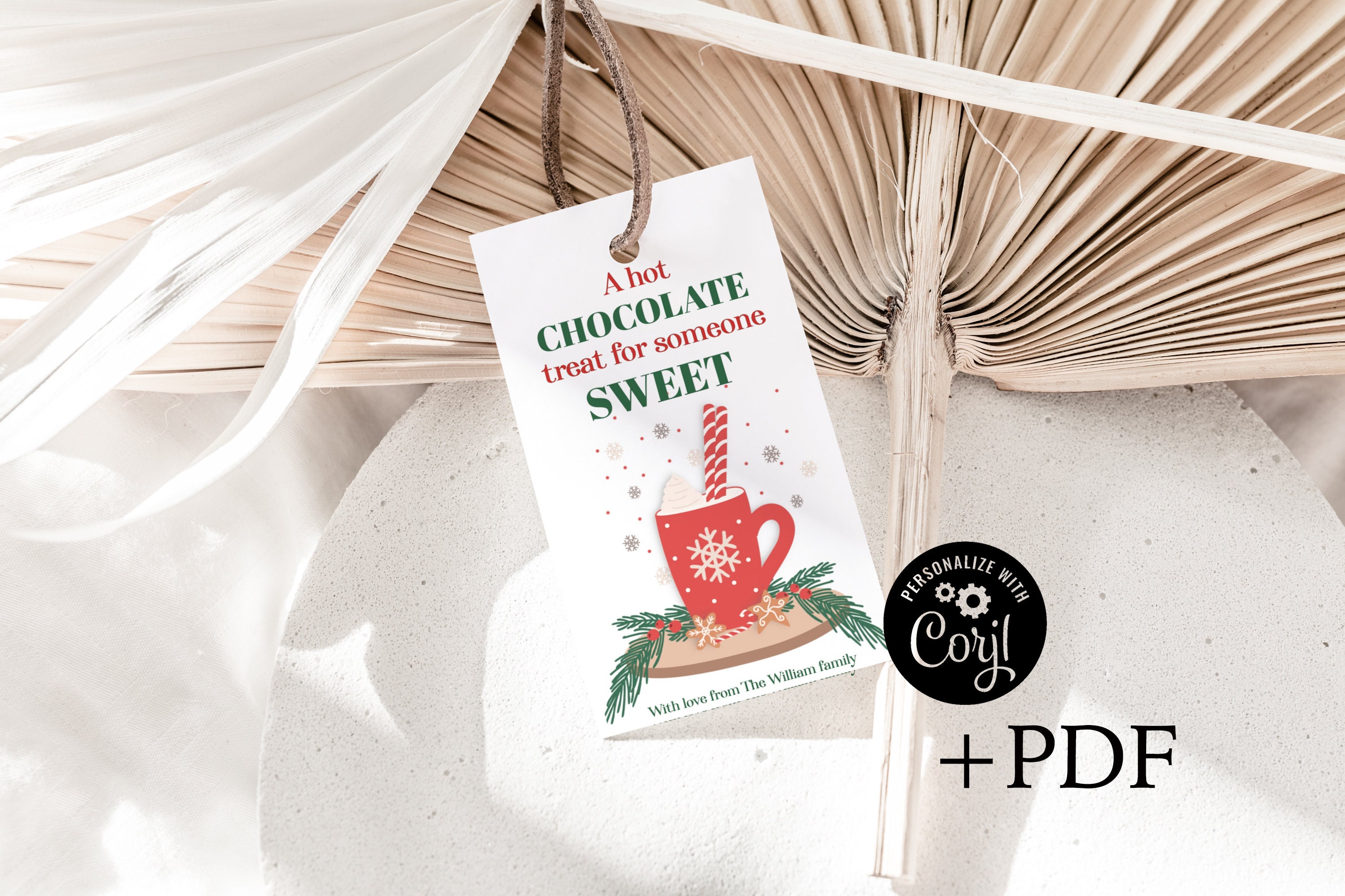 Holiday Hot Cocoa Gift Tags Printable, a Hot Chocolate Treat for ...