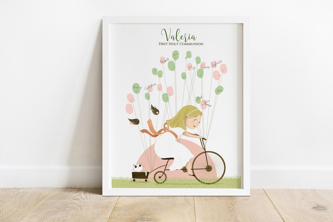 Pink First Communion Alternative Guest Book, Communion Signature ...