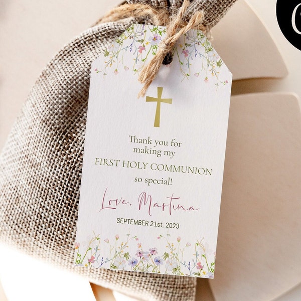 Editable Holy Communion Thank You Card, First Communion Photo Thank You ...
