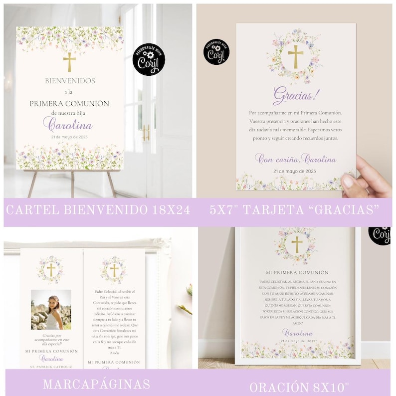 First Communion Spanish Thank You Tags, Recuerdo Mi Primera Comunión ...