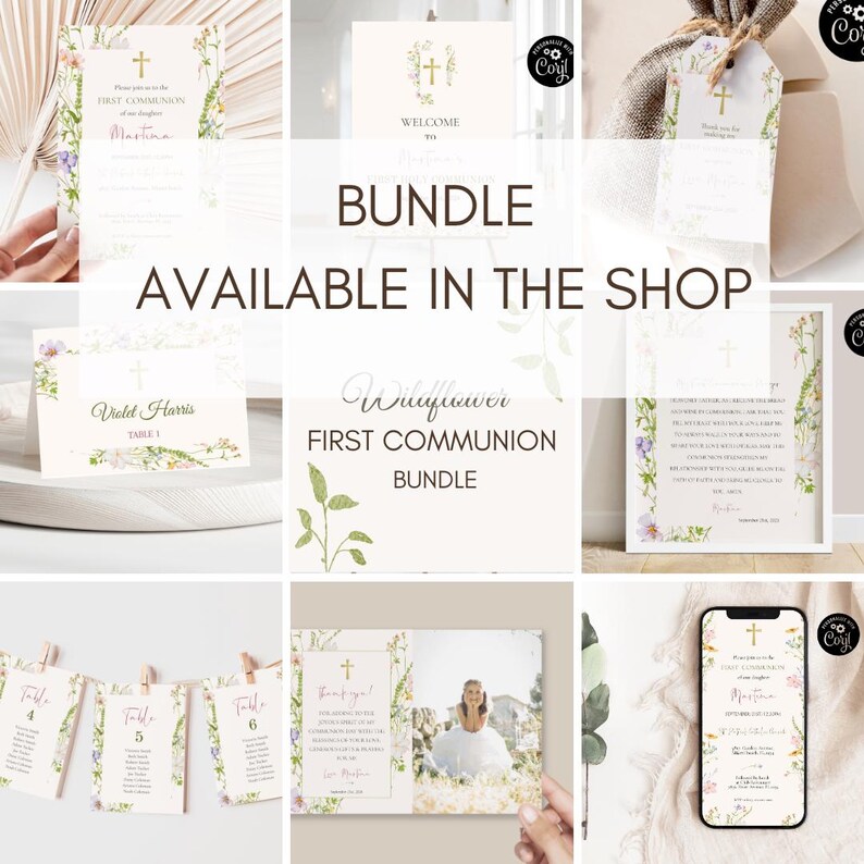 First Holy Communion Prayer Sign Template, Wildflower Communion Prayer ...
