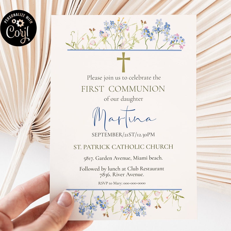 First Communion Invitation - Etsy