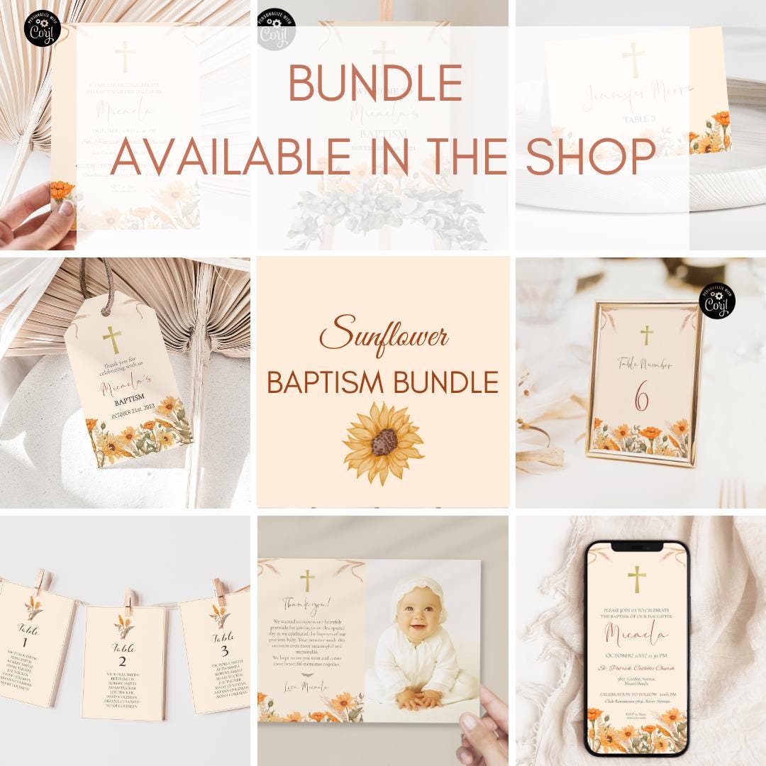 Fall Baptism Welcome Sign Template, Autumn Baptism Welcome Poster, Boho ...