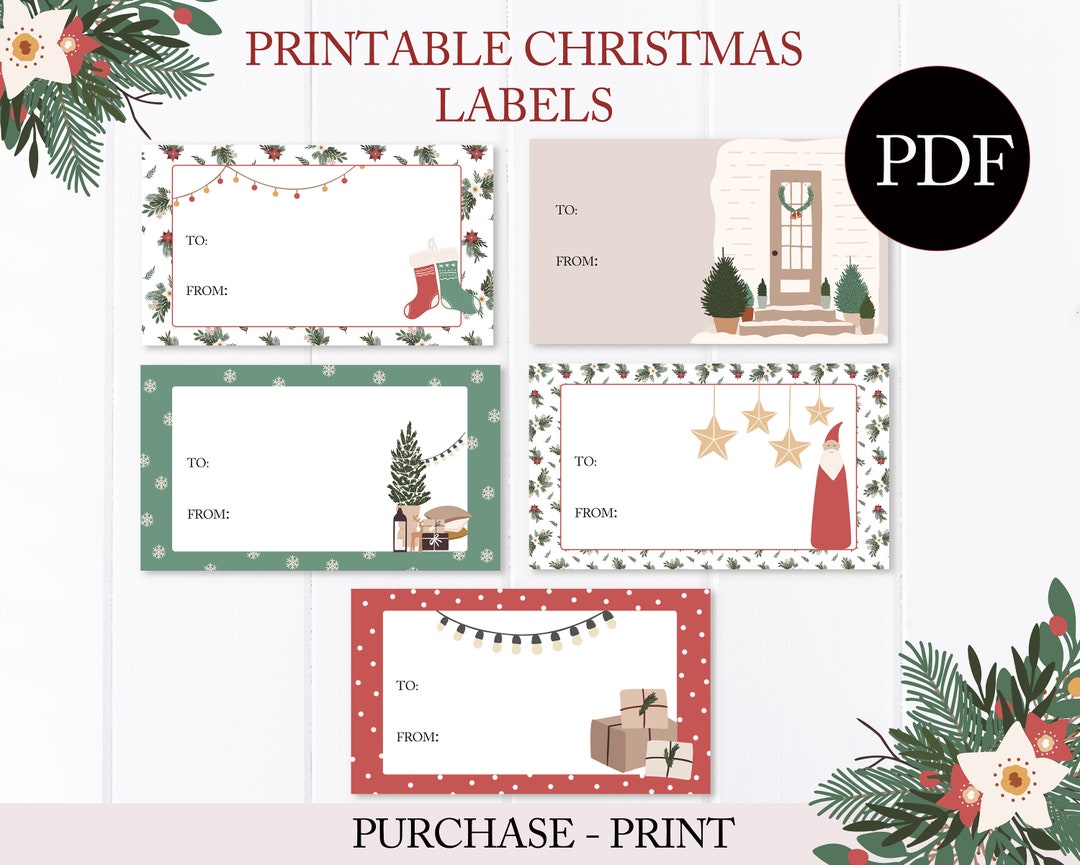 Christmas Gift Tags Instant Download, Christmas Labels Printable ...