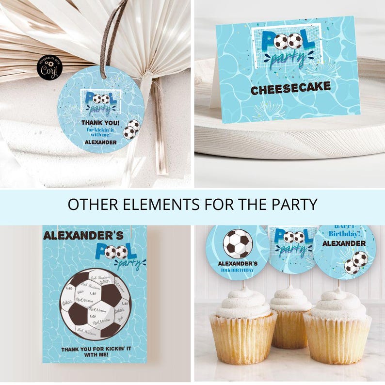 Editable Soccer Birthday Water Bottle Labels, Printable Summer Party ...