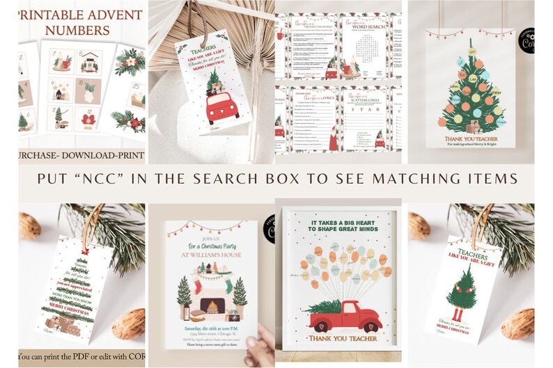 Teacher Christmas Gift Tags Printable, Editable Thank You Teacher Favor ...