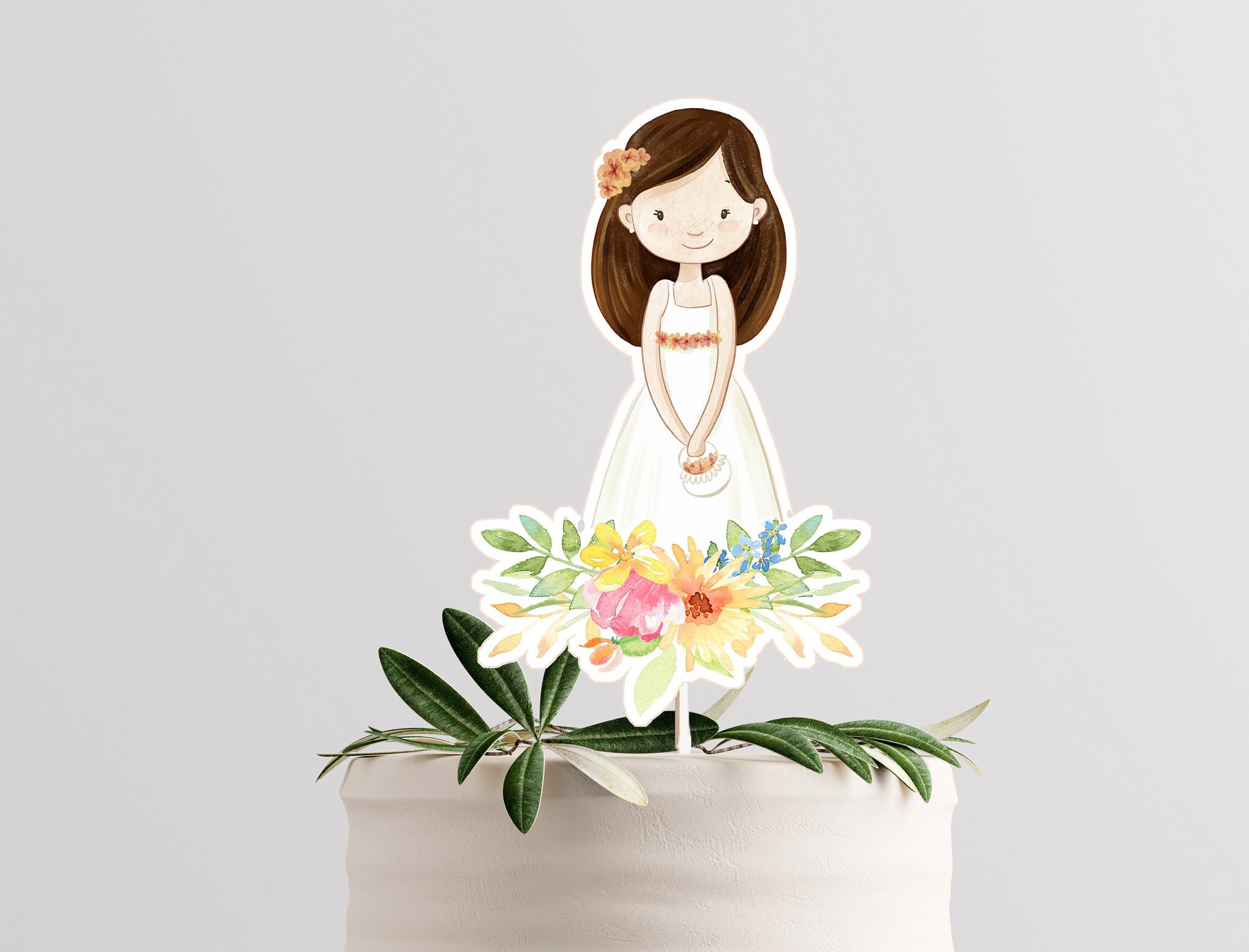 Printable First Holy Communion Centerpieces, Girl 1st Communion Cake ...