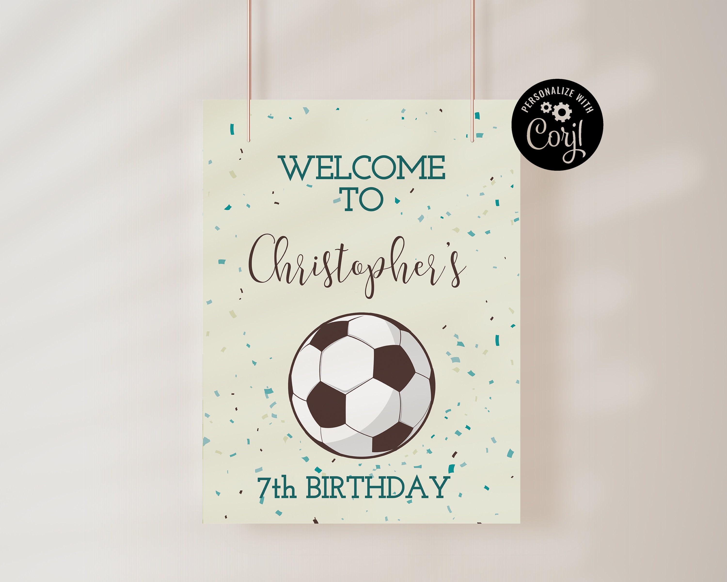 Welcome Sign Template for Soccer Birthday, Printable Soccer Party ...