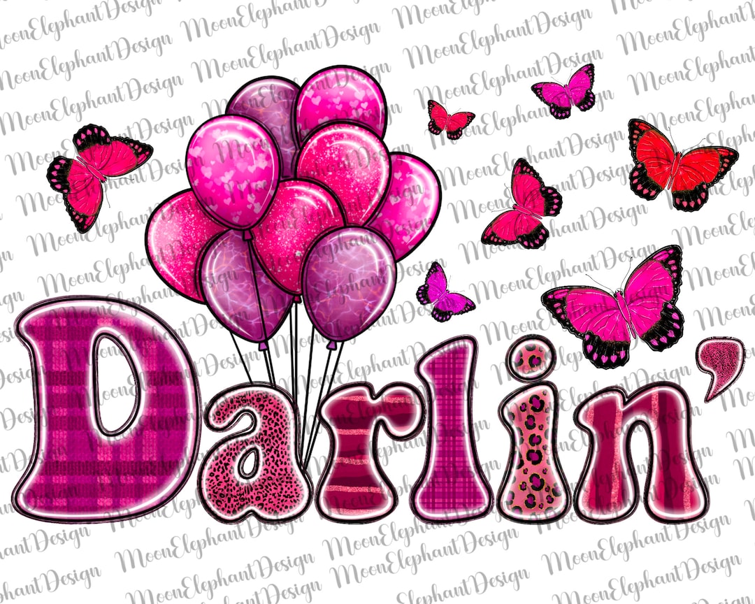 Darlin' Png, Balloons Png, Butterfly Png, Pink Cowhide, Leopard Darlin ...