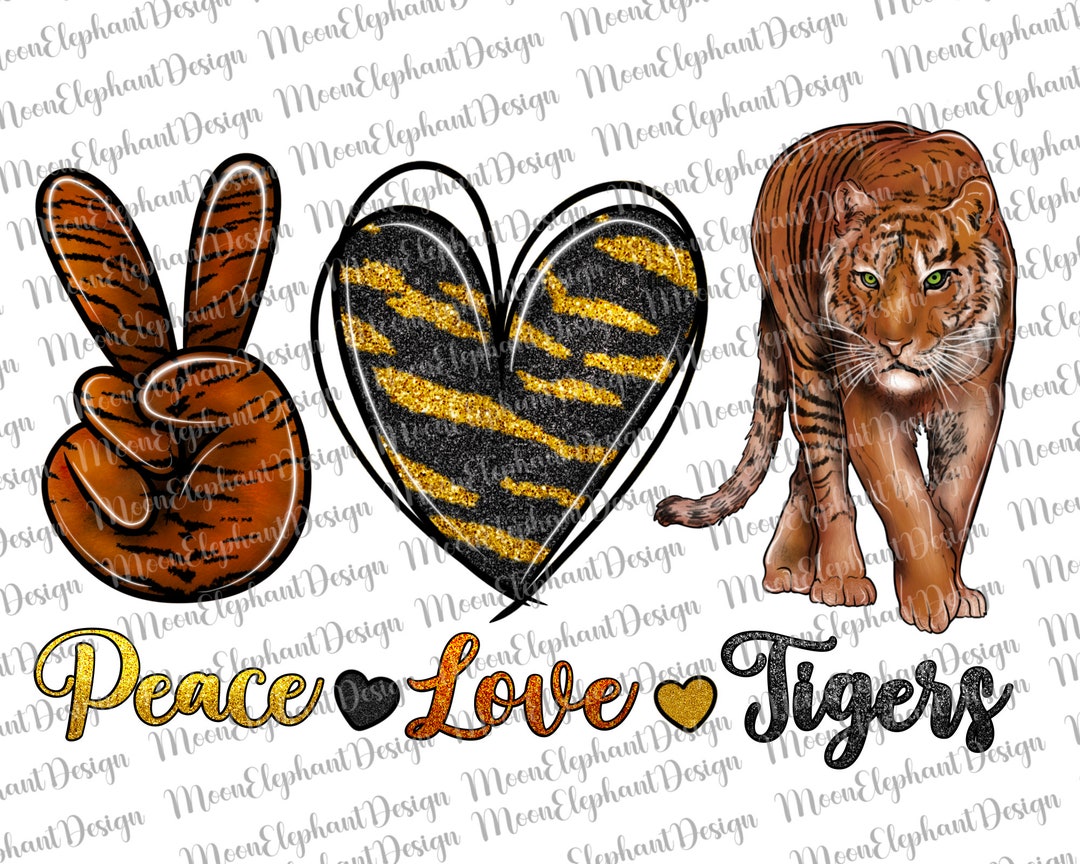 Peace Love Tigers PNG, Glitter Tiger Pattern (digital Download) - Etsy