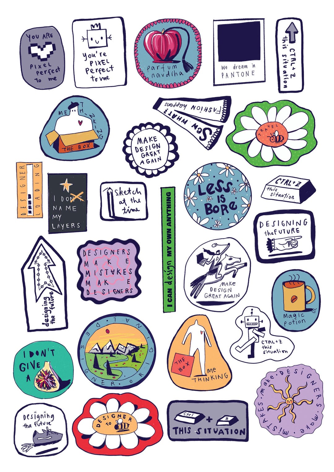 Illustrated Stickers for Creatives - Etsy