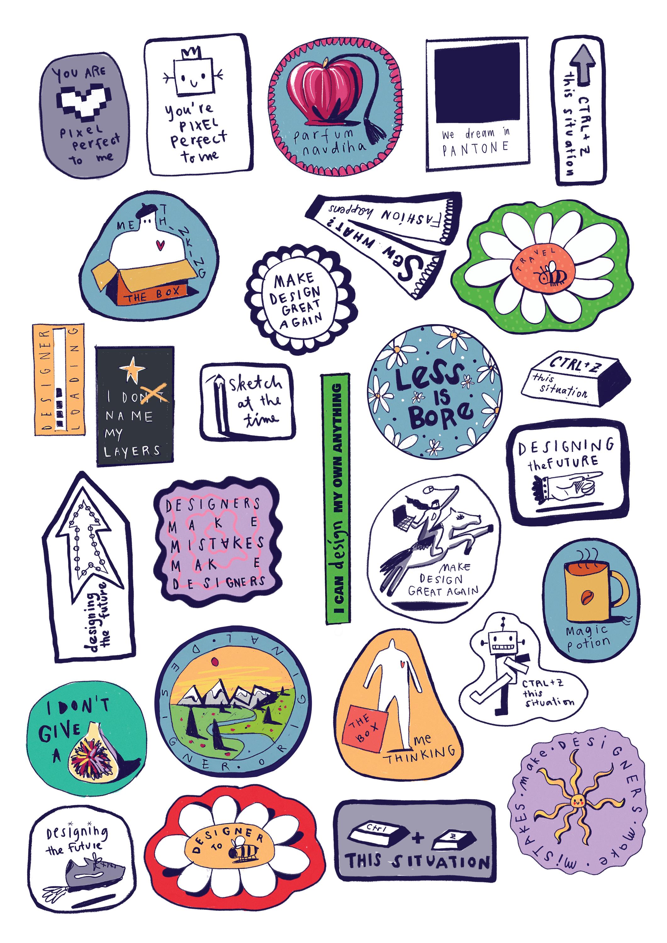 Illustrated Stickers for Creatives - Etsy