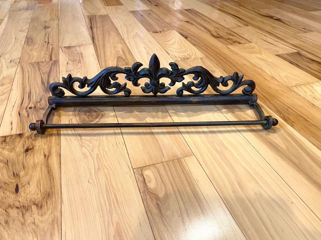 Ornate Vintage Wrought Iron Hinged Wall Mount Quilt Rack Hanger or ...