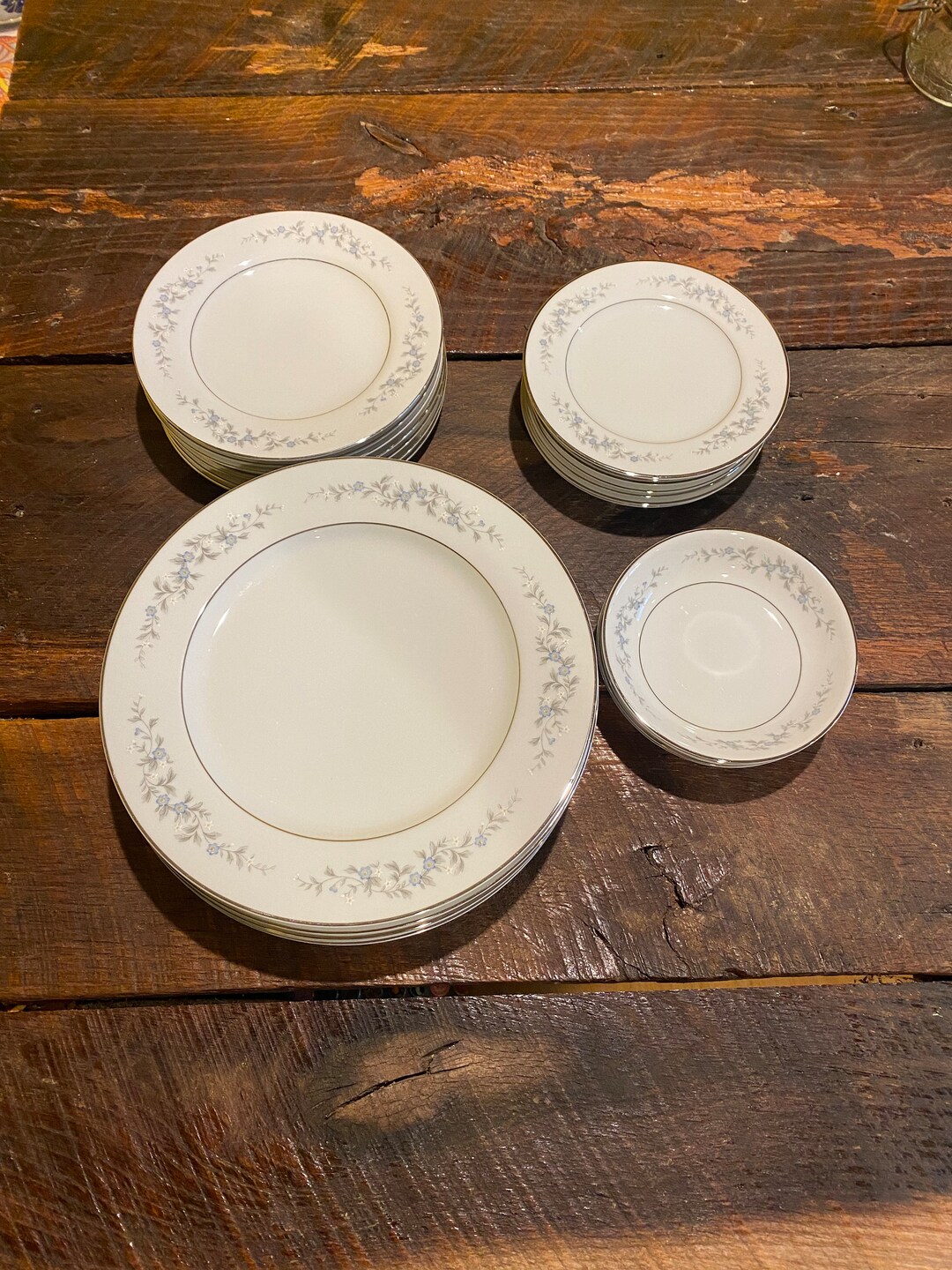 Vintage Japan Forget Me Not China- Dinner Plate, Salad Plate. Bread ...