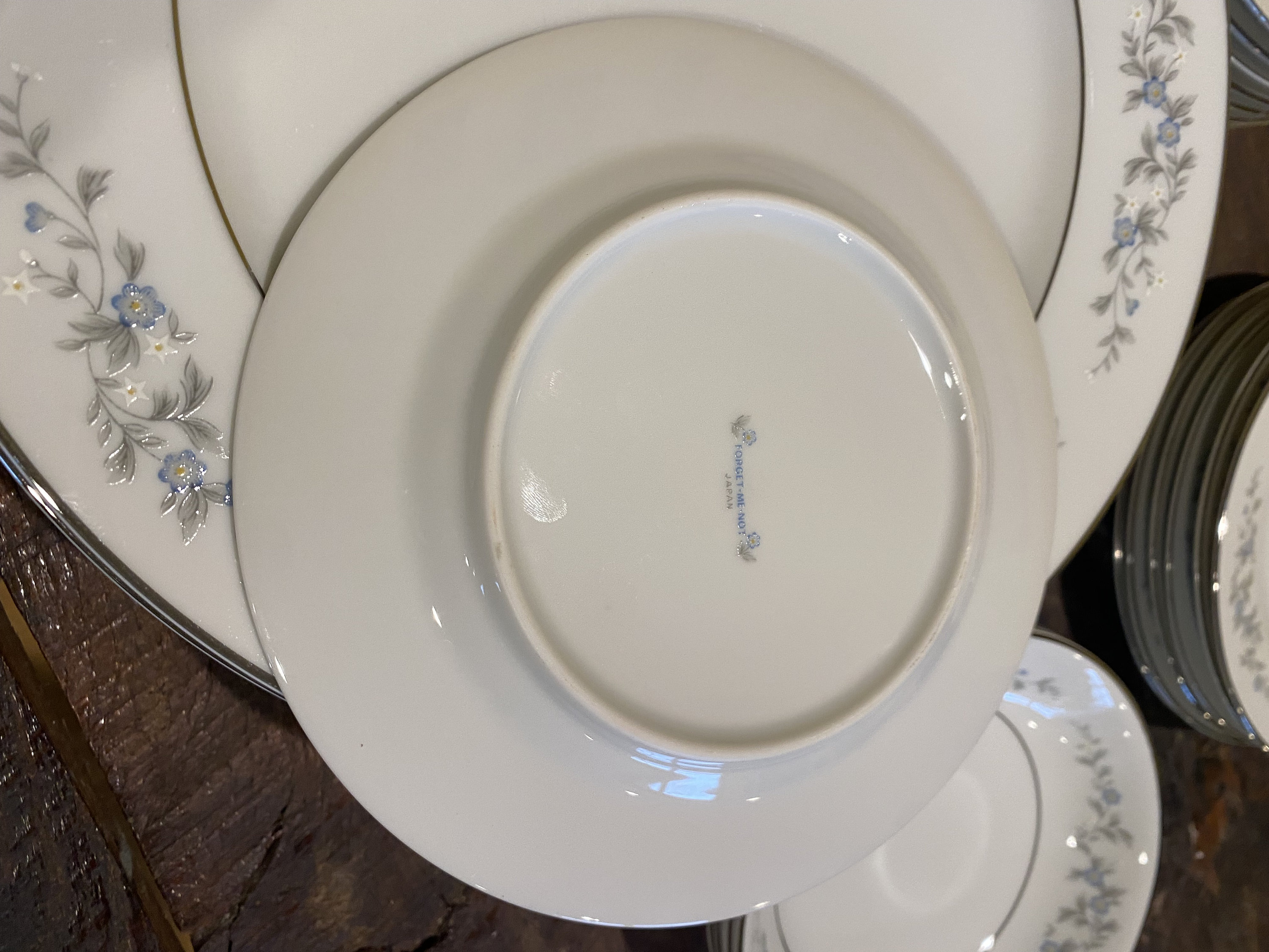 Vintage Japan Forget Me Not China- Dinner Plate, Salad Plate. Bread ...