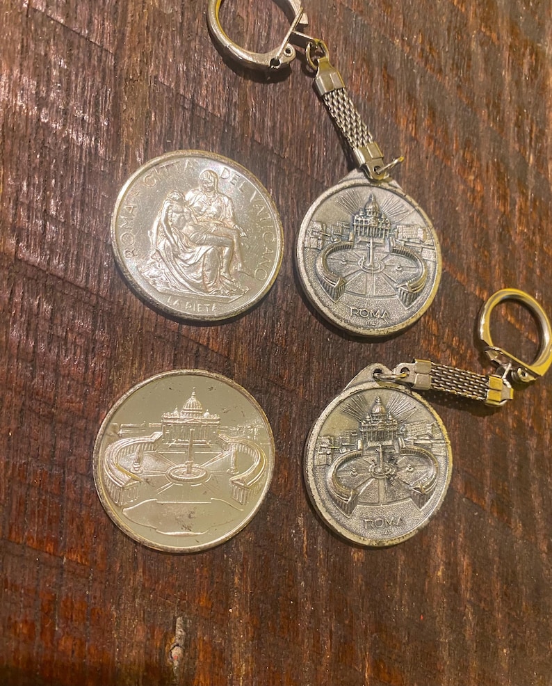 Vintage Pope Johannes Paulus II Vatican Souvenir Coins or Keychains ...