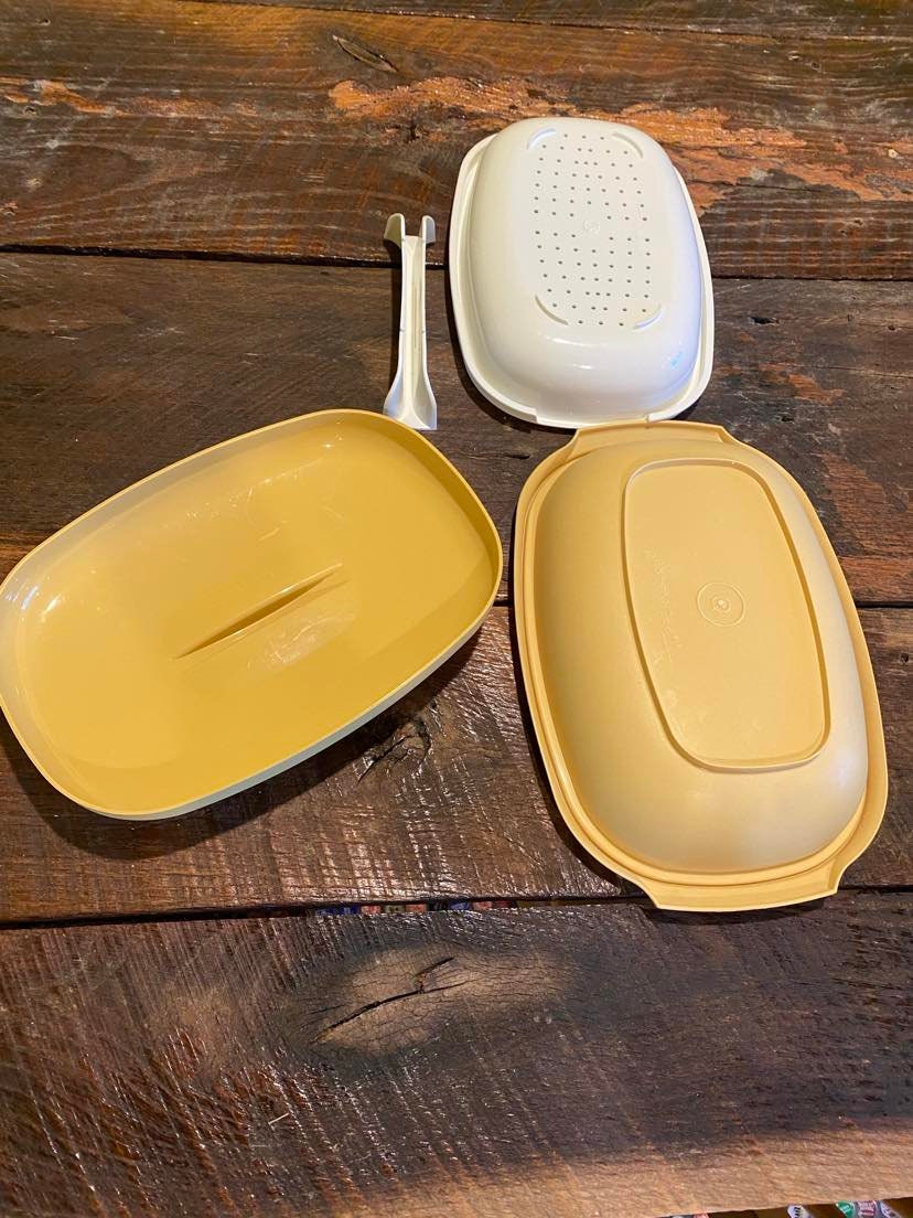 Vintage Tupperware Steamer Harvest Gold Four Piece Set 1275-5 1273-3 ...