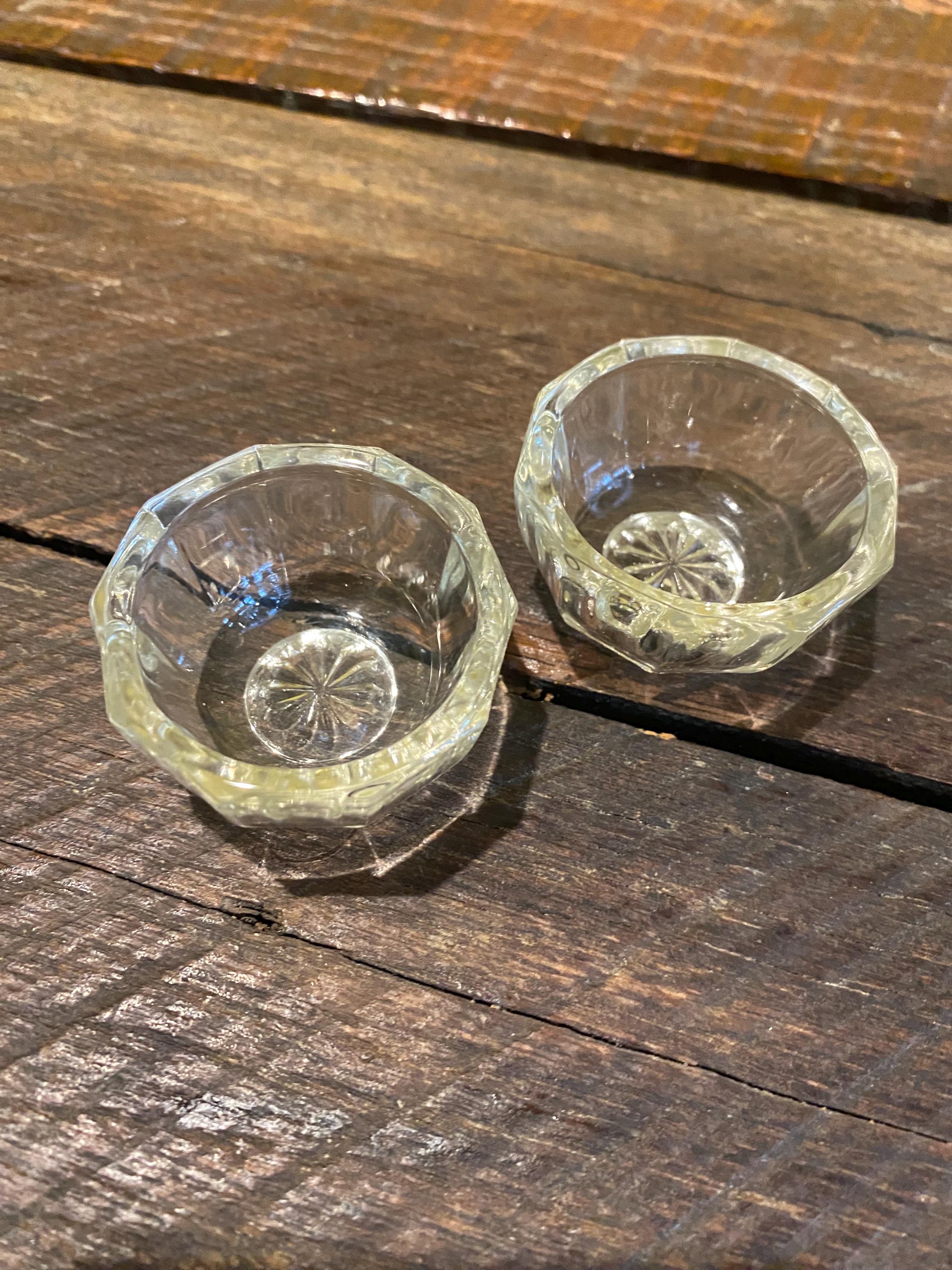 Vintage Clear Glass Cut Glass Salt Cellars - Etsy