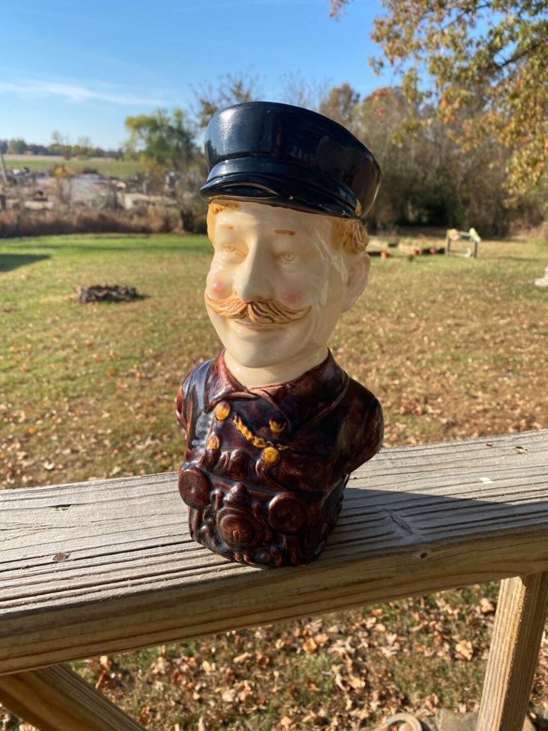 Antique French Majolica Onnaing Toby Jug Pitcher No. 775 Chemin De Fer ...