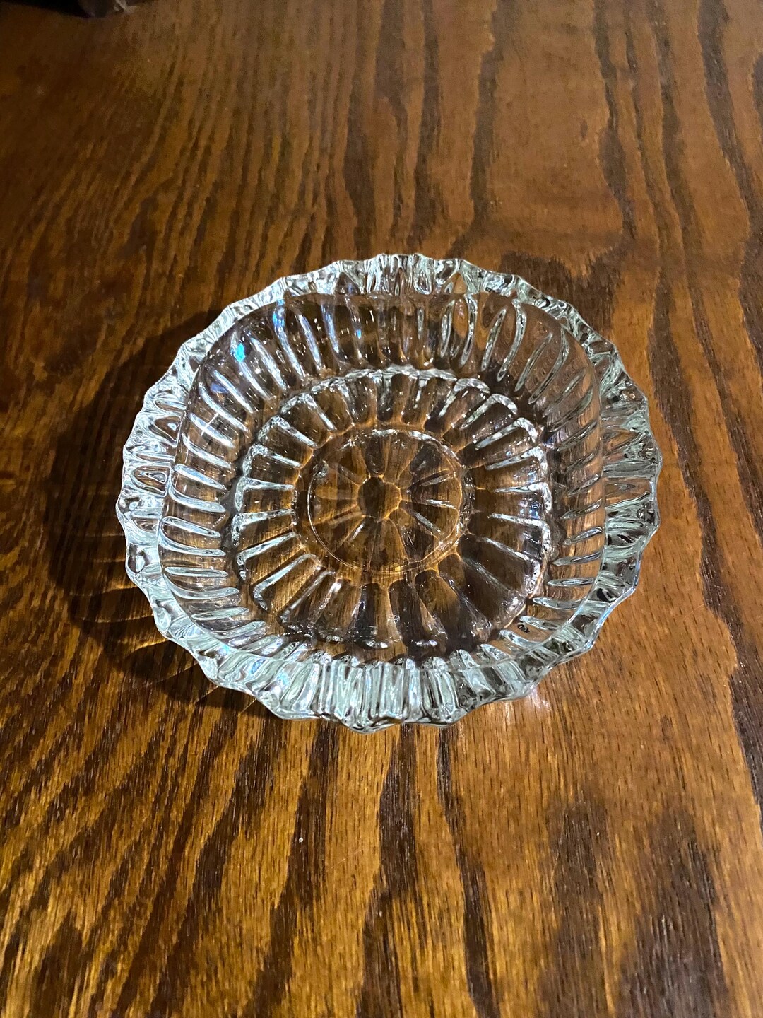 Vintage Small Heavy Cut Glass Ashtray- 5 1/2 Inches - Etsy