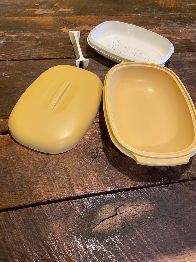 Vintage Tupperware Steamer Harvest Gold Four Piece Set 1275-5 1273-3 ...