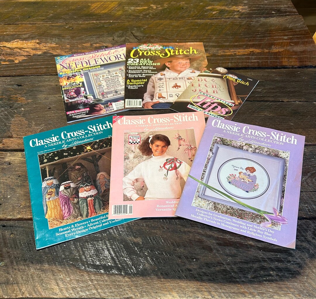 Lot of 5 Vintage 80s and 90s Cross Stitch Magazines Cross Stitch ...